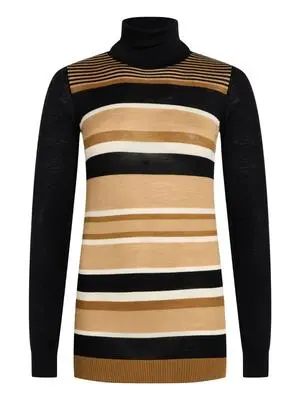 DOLCE & GABBANA Dolce & Gabbana Striped Wool Knit Turtleneck Long Sleeve Top