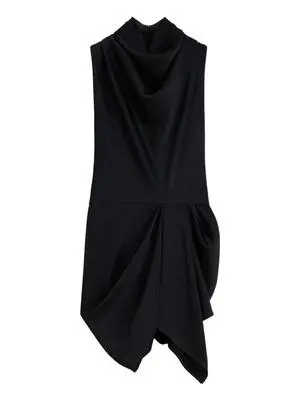 Givenchy Sleeveless Draped Top In Crepe Satin - Black