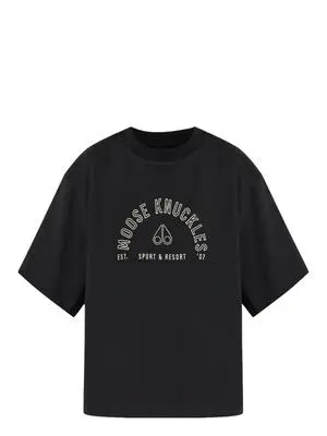 Moose Knuckles Logo Print Cotton T-shirt - Black