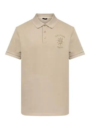 Balmain Embroidered Sun Logo Polo Shirt - Beige