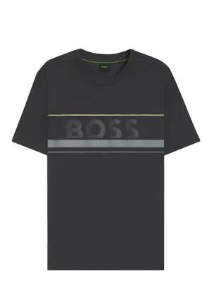Hugo Boss Logo Striped T-shirt - Grey