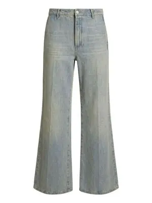 MAXCO. Wide-leg Faded Denim Trousers - Blue