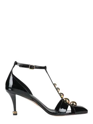 Chloé Patent Leather Court Shoes With Embellishments - Black