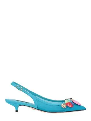Dolce & Gabbana DOLCE & GABBANA Slingback Pumps With Embellished Brooch Green