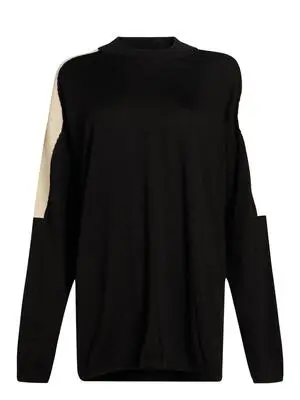 Rick Owens Knit Jumper With Contrasting Sleeves - Black