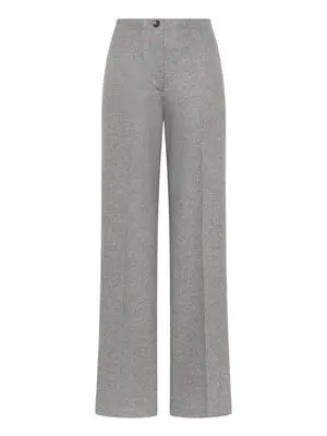 Seventy High-waisted Wide-leg Trousers - Grey