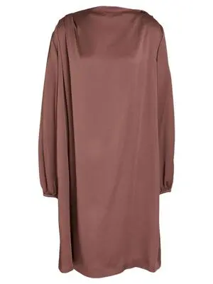 Max Mara Long Sleeve Satin Dress - Brown