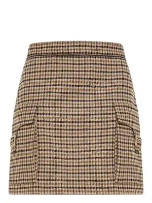 Seventy Plaid Wool-blend Mini Skirt - Brown