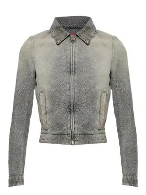 DIESEL® Long Sleeve Zip-up Denim Jacket - Gray