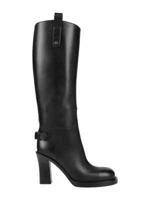 Burberry Leather Block Heel Boots - No