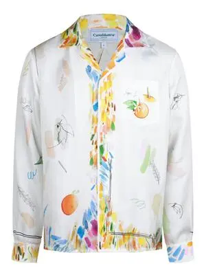 Casablanca Watercolourprint Campcollar Longsleeve Shirt - Work In Progres