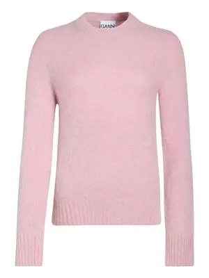 GANNI Ganni Ribbed Crewneck Pullover Pink