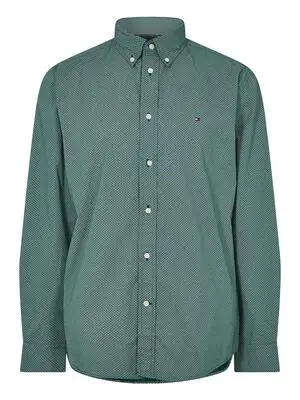 Tommy Hilfiger Dark Finedot Longsleeve Shirt - Green