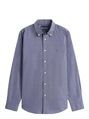 Tommy Hilfiger Dustyblue Fine Dot Longsleeve Shirt - Blue