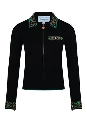 CASABLANCA Casablanca Embroidered Zip-Up Knit Jacket