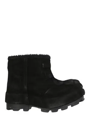 DIESEL® Suede Ankle Boots With Plush Lining And Block Heel - Black