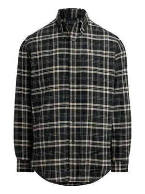 Polo Ralph Lauren Vintage Greentoned Plaid Longsleeve Shirt - Black