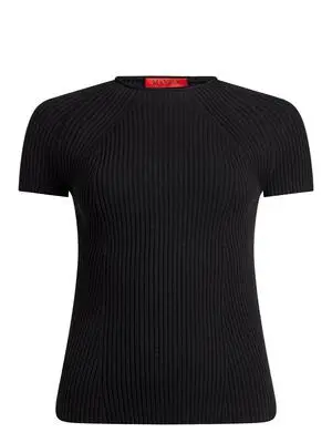 MAXCO. Max&co. Ribbed Short-sleeve T-shirt - Black
