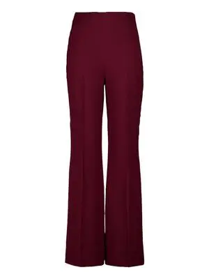 Roland Mouret Burgundy Wide Leg Wool Silk Trousers - Red