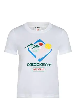 Casablanca Casablanca Short Sleeve T-Shirt With Japanese Tennis Graphic White