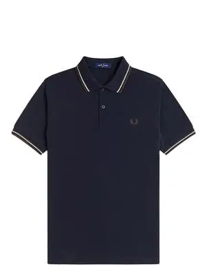 Fred Perry Cotton Collared Polo Shirt Black