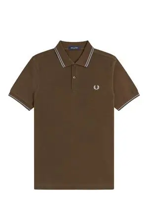 Fred Perry Cotton Collared Polo Shirt - Brown