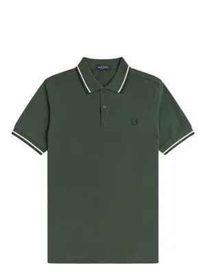 Fred Perry Cotton Collared Polo Shirt - Green