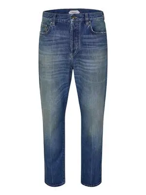 Versace VERSACE Washed Distressed Denim Jeans Blue