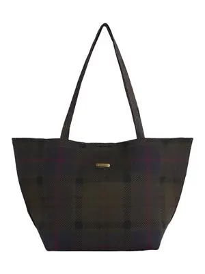 Barbour Plaid Large Tote Bag - Black