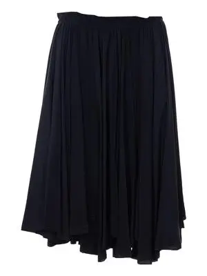AMI Paris Pleated Asymmetric Skirt - Black