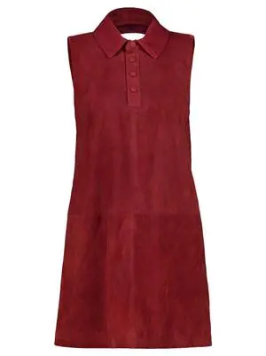 FRAME Garnet Suede City Shift Mini Dress - Red