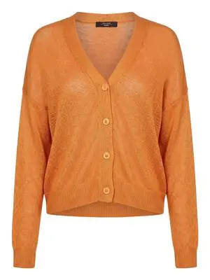 MAX MARA Solid-Color Knit V-Neck Cardigan