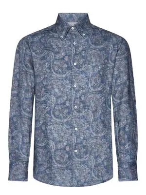 BRUNELLO CUCINELLI Brunello Cucinelli Graphic Printed Buttoned Shirt