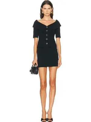 Alessandra Rich Wool Crepe Jacket - Black