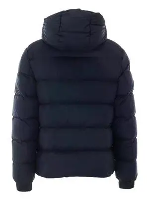 Add Quilted Hooded Jacket With Drawstring - Blue