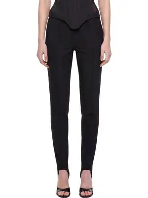 MUGLER Stirrup-cuff Slim-fit Trousers - Black