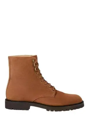Brunello Cucinelli Lace-up Suede Ankle Boots - Brown