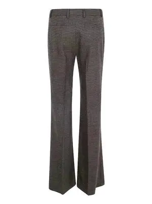 Etro Houndstooth Pattern Flared Trousers - Brown