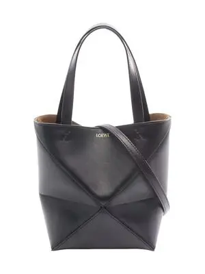 Loewe Mini Calfskin Tote Satchel - Black