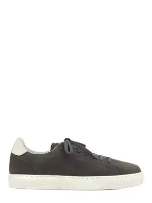 BRUNELLO CUCINELLI Brunello Cucinelli Dark Grey Leather Lace-Up Sneakers