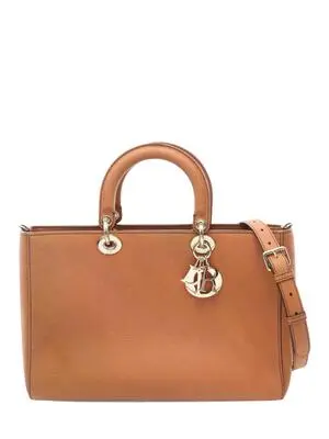 Dior Grained Calfskin Lady D Sire Satchel - Brown