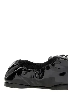 Moschino Patent Leather Ruched Derby Shoes - Black