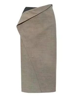 JIL SANDER Jil Sander Check Wrap Skirt Neutrals