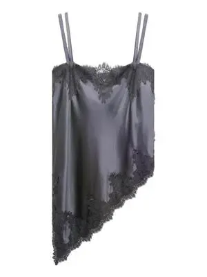 Dorothee Schumacher Asymmetric Lace-trim Blouse - Grey