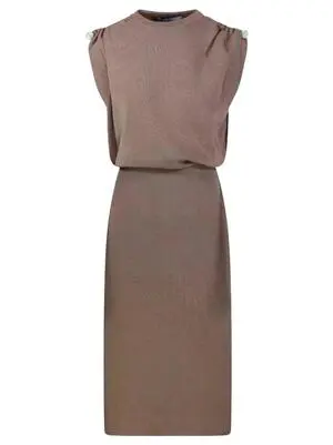 Giuseppe Di Morabito Sleeveless Knit Midi Dress - Neutrals