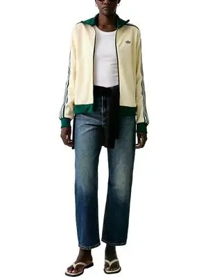 Adidas Logo Embroidered Track Jacket - Neutrals