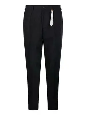 SANTANIELLO Pleated Tapered-leg Trousers - Grey