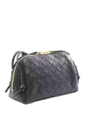 Bottega Veneta Intrecciato Shoulder Bag - Black