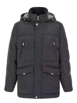 Brunello Cucinelli Quilted Wool Parka - Grey