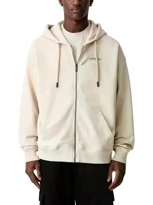 Off-White Arrows Zip-up Hoodie - Neutrals